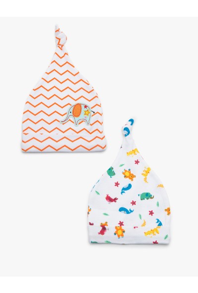 Koton Kids Kız Çocuk 2'Li Desenli Bere Turuncu Koton Kids Kız Çocuk 2'Li Desenli Bere Turuncu