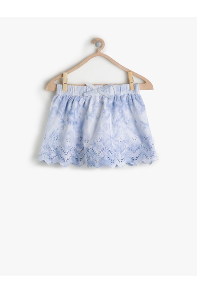 Koton Kids Kız Çocuk Dantel Detaylı Etek Mavi Koton Kids Kız Çocuk Dantel Detaylı Etek Mavi