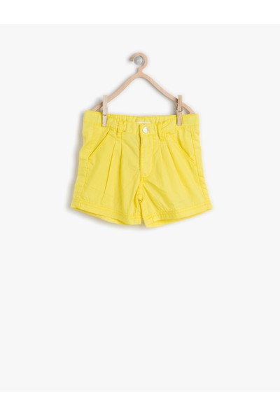 Koton Kids Kız Çocuk Cep Detaylı Şort Sarı