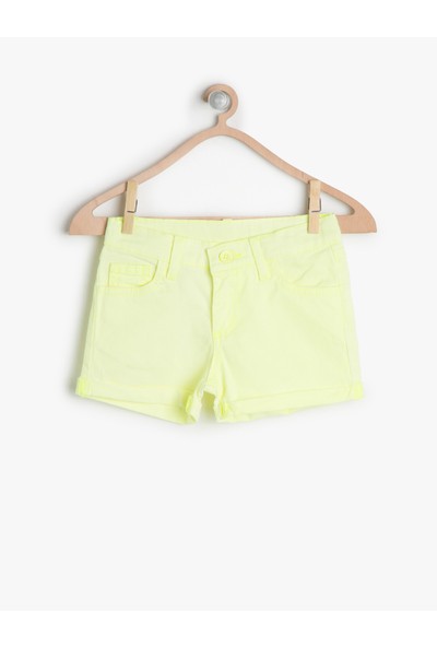 Koton Kids Kız Çocuk Rahat Kesim Şort Sarı