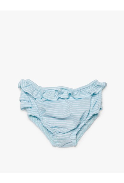 Koton Kids Kız Çocuk Çizgili Şort Ekru