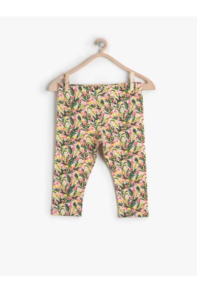 Koton Kids Kız Çocuk Desenli Tayt Gül Rengi