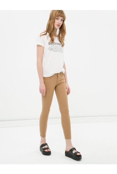 Ole Kadın Dar Kesim Pantolon Taba