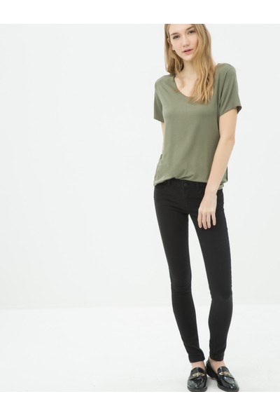 Ole Kadın Dar Kesim Pantolon Siyah