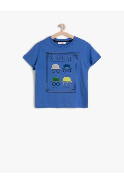Koton Kids Erkek Çocuk Baskılı T-Shirt Saks Koton Kids Erkek Çocuk Baskılı T-Shirt Saks
