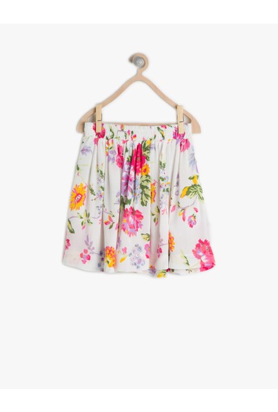 Koton Kids Kız Çocuk Çiçekli Etek Beyaz