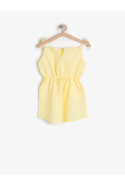 Koton Kids Kız Çocuk Beli Bağlamalı Elbise Sarı Koton Kids Kız Çocuk Beli Bağlamalı Elbise Sarı