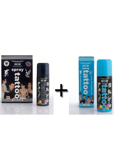 Stingo Nl Geçici Dövme Sprey Seti, 2 Si Bir Arada. Darkblue + Tüp