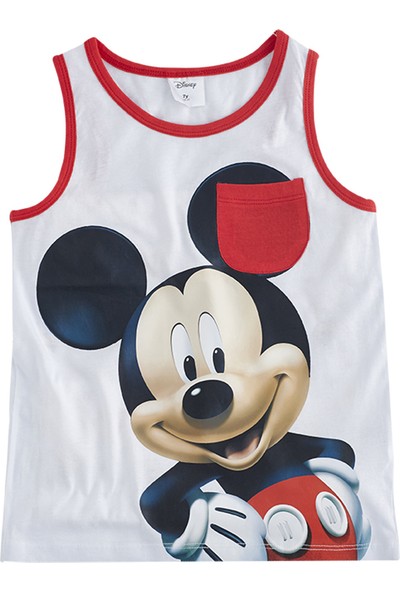 Soobe Lisanslı Disney Mickey Mouse Kolsuz T-Shirt Beyaz 9 - 12 Ay
