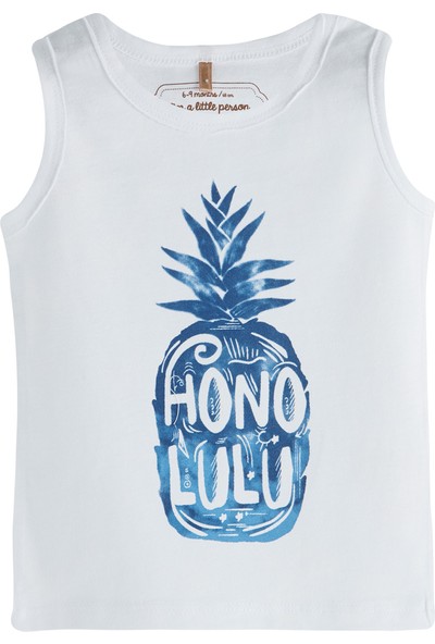 Soobe Pop Boys Ananas Kolsuz T-Shirt Beyaz 0 - 3 Ay