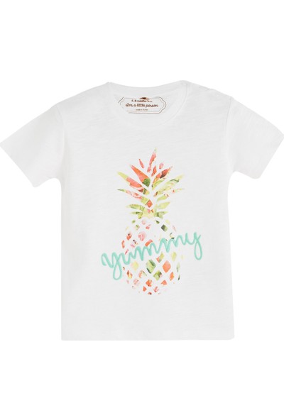 Soobe Pop Boys Ananas Kısa Kol T-Shirt Beyaz 0 - 3 Ay