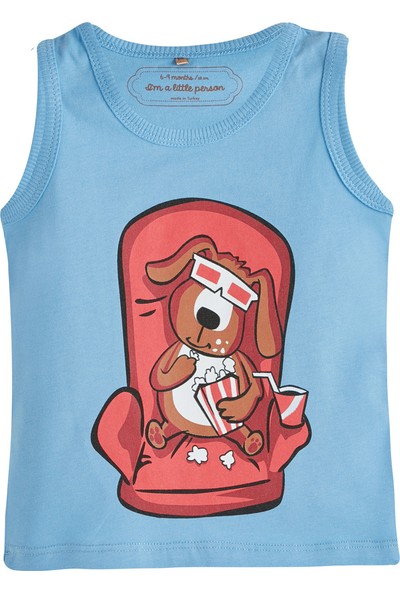 Soobe Pop Boys Film İzleyen Köpek Kolsuz T-Shirt Bulut 0 - 3 Ay