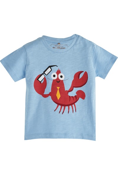 Soobe Pop Boys Gözlüklü Yengeç Kısa Kol T-Shirt Bulut 0 - 3 Ay