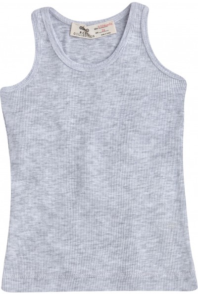 Soobe Pop Girls Kolsuz T-Shirt Gri Melanj 9 - 12 Ay