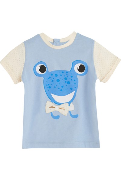 Soobe Bayram-2 Kurbağa Desenli T-Shirt Mavi 12 - 15 Ay
