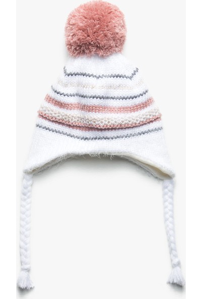 Koton Kids Kız Çocuk Ponpon Detaylı Bere Ekru