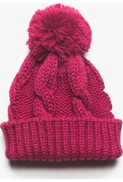 Koton Kids Kız Çocuk Ponpon Detaylı Bere Fuşya