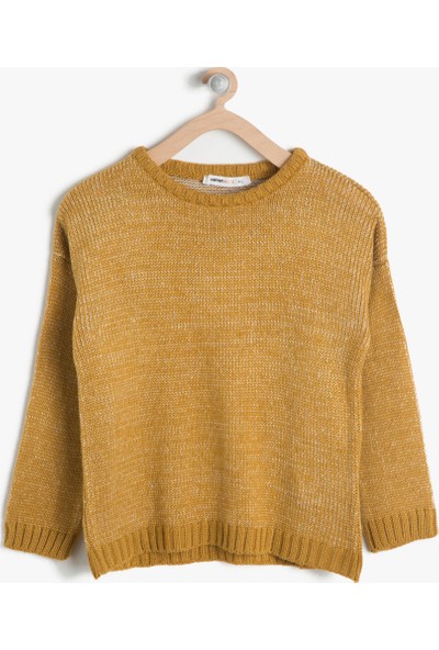 Koton Kids Kız Çocuk Bisiklet Yaka Kazak Hardal