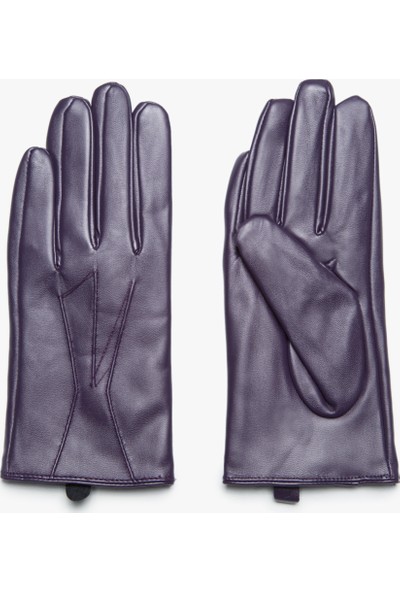 Koton Kadın Deri Görünümlü Eldiven Mor