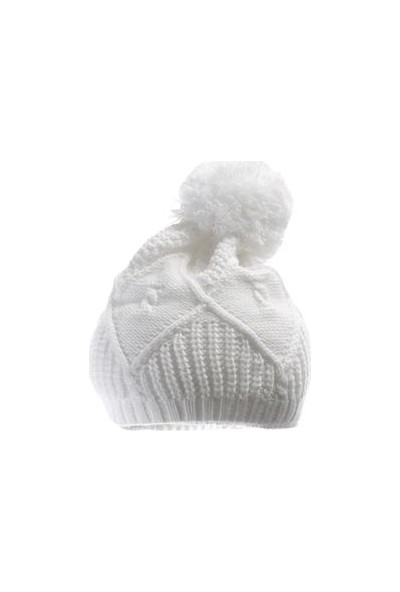 WindXtreme Ponponlu Örgü Bere Beyaz