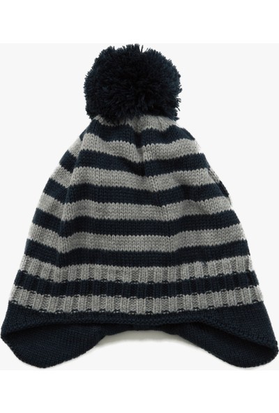 Koton Kids Erkek Çocuk Çizgili Bere Lacivert