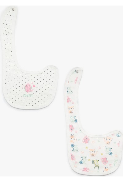 Koton Kız Çocuk Desenli Önluk Pembe