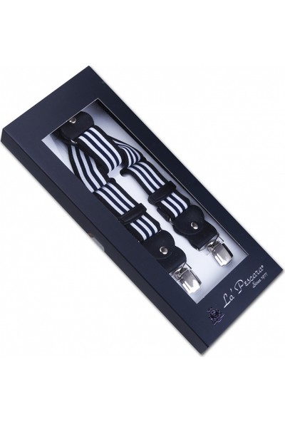 La Pescara Lacivert Beyaz Çizgili Pantolon Askısı A60 La Pescara Lacivert Beyaz Çizgili Pantolon Askısı A60