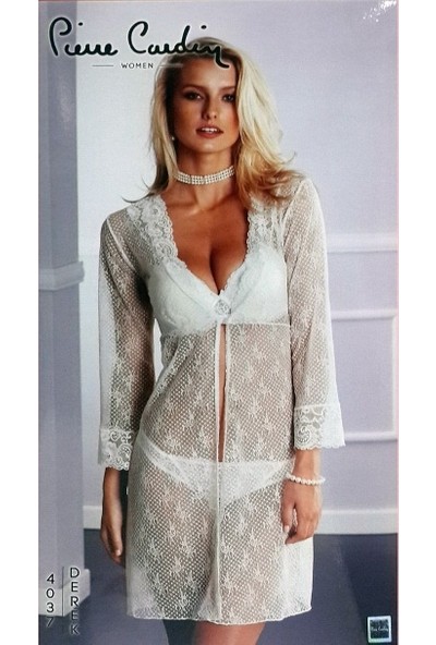 Pierre Cardin 4037 Derek Şifon Brodeli Sabahlık