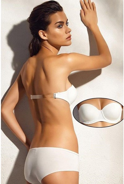 Pierre Cardin 6021 Şeffaf Sırtlı Boş Kap Straplez Sütyen