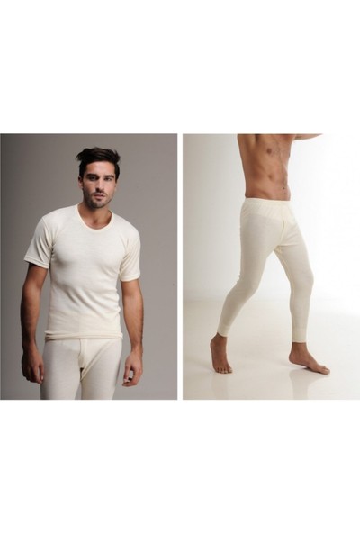 Elif Çamaşır Hasyün Erkek Yün Kısa Kol İçlik Takım Krem Elif Çamaşır Hasyün Erkek Yün Kısa Kol İçlik Takım Krem