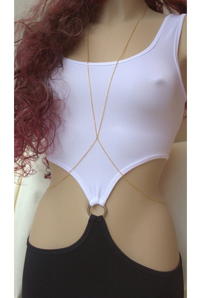 Atlascodesign Sade 2 Chic Altın Vücut Kolyesi,Bikini Aksesuarı