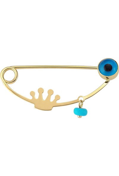 Goldstore 14 Ayar Altın Küçük Prens Firuze Ve Gözlü Yaka İğnesi G33295 Goldstore 14 Ayar Altın Küçük Prens Firuze Ve Gözlü Yaka İğnesi G33295