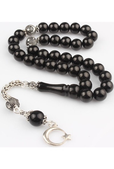 İnan Tesbih Oltu Gümüş Ayyıldız Süslemeli Tesbih İnan Tesbih Oltu Gümüş Ayyıldız Süslemeli Tesbih