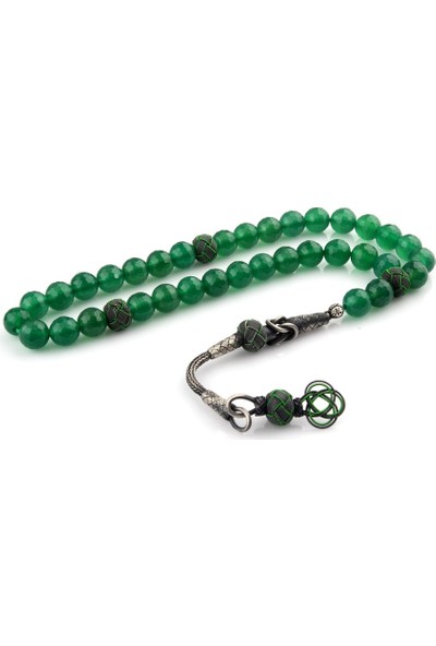 İnan Tesbih Yeşil Akik Taşı Gümüş Kazaziyeli Model Tesbih İnan Tesbih Yeşil Akik Taşı Gümüş Kazaziyeli Model Tesbih