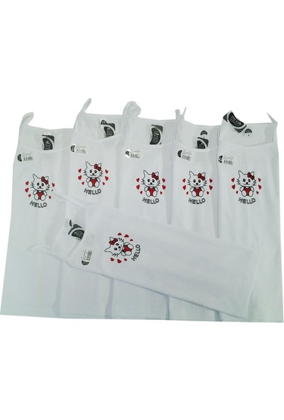 Gümüş İç Giyim İp Askılı Baskılı Kız Çocuk Atlet 6'lı Paket