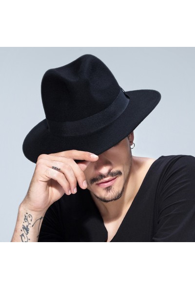 Modamarka Shop Erkek Yün Fötr Şapka Siyah