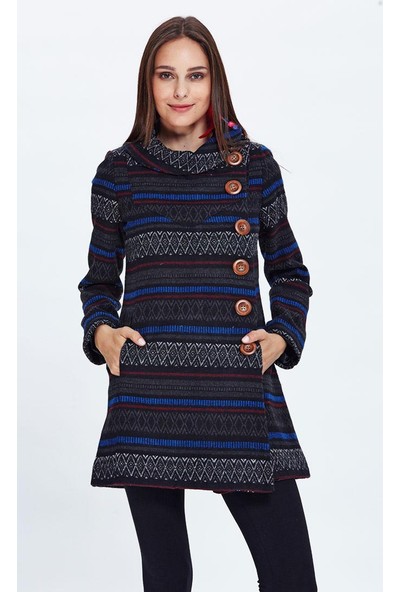 Clandestino Etnik Desenli Kaban