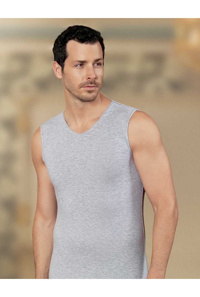 Şahinler Sıfır Kollu V Yakalı Likralı Süprem Atlet Gri Me079 Şahinler Sıfır Kollu V Yakalı Likralı Süprem Atlet Gri Me079