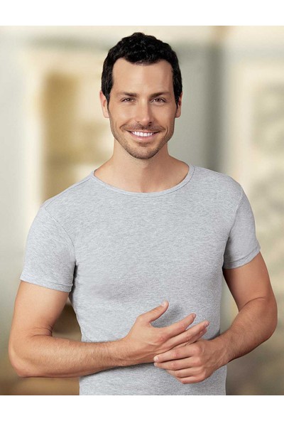 Şahinler Kısa Kollu Bisiklet Yakalı Ribana Atlet Gri Me027 Şahinler Kısa Kollu Bisiklet Yakalı Ribana Atlet Gri Me027