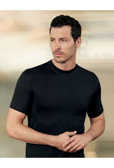 Şahinler Kısa Kollu Bisiklet Yaka Penye Atlet Siyah Me004