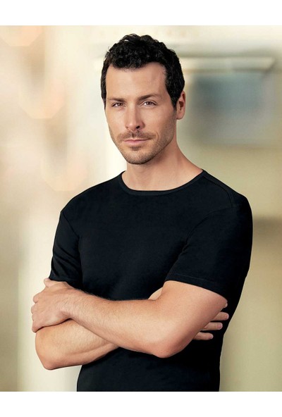 Şahinler Kısa Kollu Bisiklet Yakalı Ribana Atlet Siyah Me027 Şahinler Kısa Kollu Bisiklet Yakalı Ribana Atlet Siyah Me027