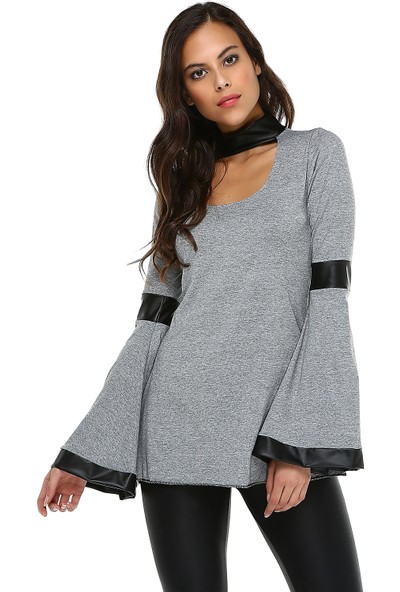 Quincey Kadın Deri Detaylı Tunik