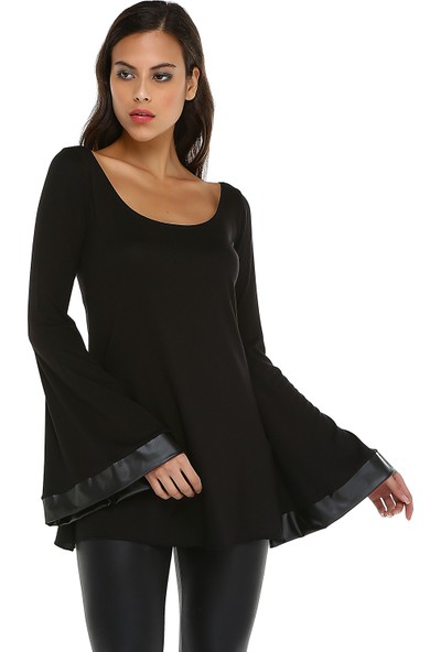 Quincey Kadın Deri Detaylı Tunik