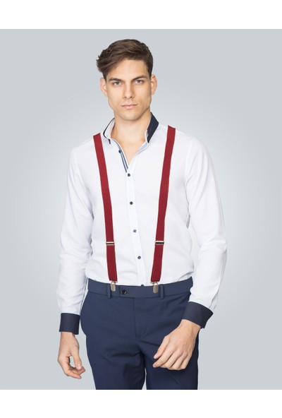 Tudors Bordo Düz Erkek Pantolon Askısı