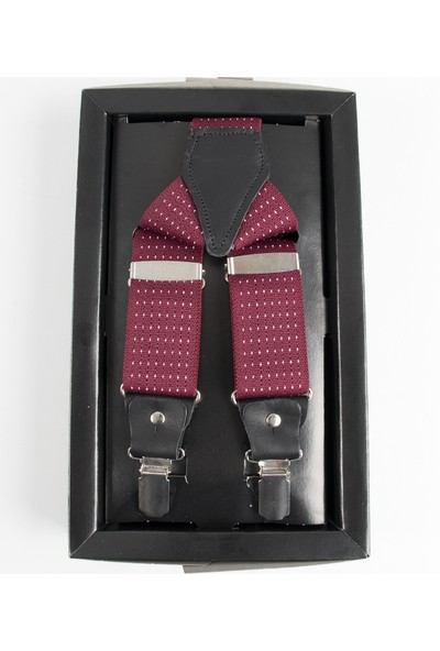 Deepsea Bordo Nokta Desenli Erkek Pantolon Askısı 1701399 Deepsea Bordo Nokta Desenli Erkek Pantolon Askısı 1701399