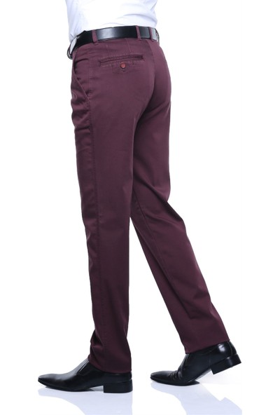 Buenza Martin Sulfur Yan Cep Slim Fit Pantolon - Bordo
