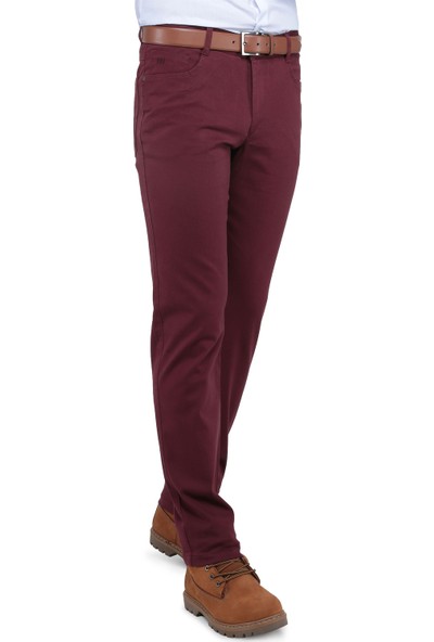 Buenza Casablanka 5 Cep Slim Fit Pantolon - Bordo