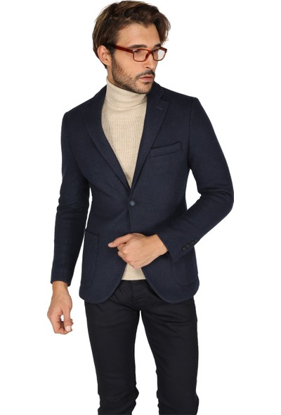 Buenza Drcn 5009 Mono Yaka Torba Cep Ceket - Lacivert Buenza Drcn 5009 Mono Yaka Torba Cep Ceket - Lacivert