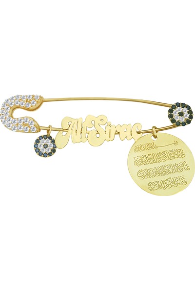 Vaoov 925 Ayar Gümüş Nazar Ayeti Ve Nazarlı Bebek İğnesi