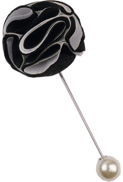 La Pescara Beyaz - Siyah Oval Yaka Çiçeği Yc158